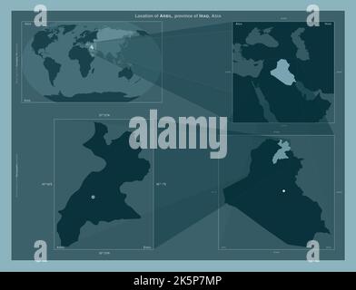 Baghdad, province of Iraq. Diagram showing the location of the region ...