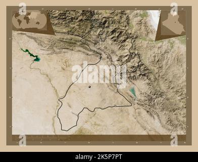 Arbil, province of Iraq. Low resolution satellite map Stock Photo - Alamy