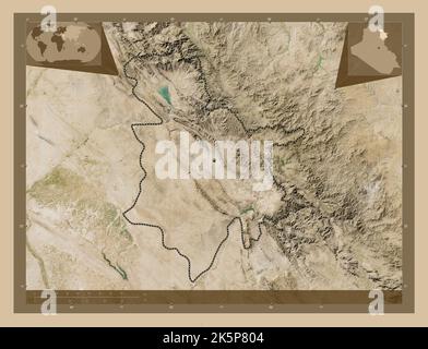 As-Sulaymaniyah, province of Iraq. Low resolution satellite map ...