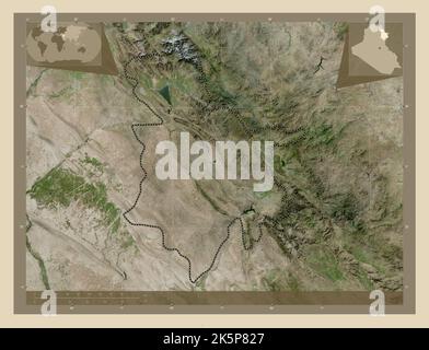As-Sulaymaniyah, province of Iraq. High resolution satellite map Stock ...