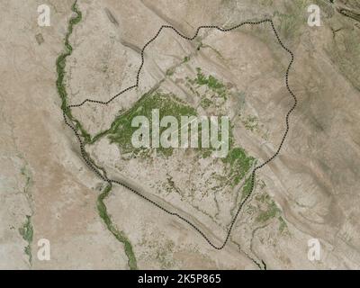 Baghdad, province of Iraq. High resolution satellite map. Locations and names of major cities of ...