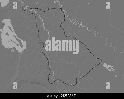 Babil, province of Iraq. Bilevel elevation map with lakes and rivers ...