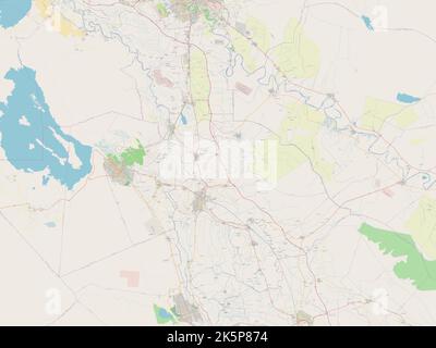 Babil, province of Iraq. Open Street Map. Locations of major cities of ...