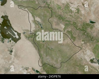 Babil, province of Iraq. High resolution satellite map. Locations and names of major cities of ...