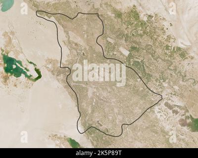 Babil, province of Iraq. Low resolution satellite map. Corner auxiliary ...