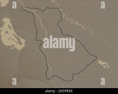 Babil, province of Iraq. Colored elevation map with lakes and rivers ...