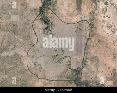 Baghdad, province of Iraq. High resolution satellite map. Locations and ...