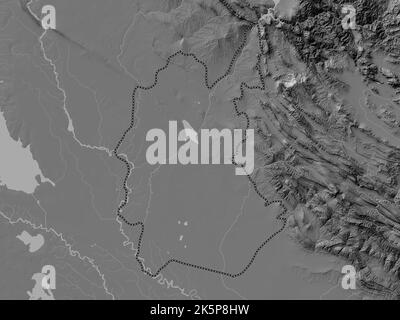Diyala, province of Iraq. Elevation map colored in wiki style with ...