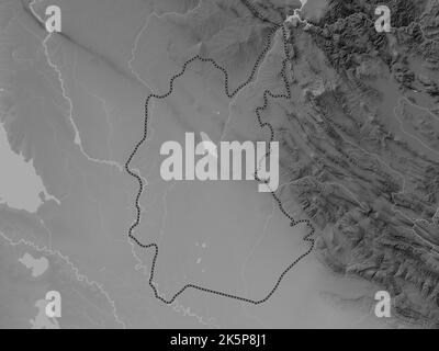Diyala, province of Iraq. Elevation map colored in wiki style with ...