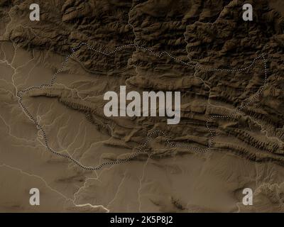 Dihok, province of Iraq. Colored elevation map with lakes and rivers ...