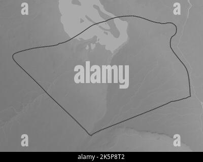 Karbala', province of Iraq. Grayscale elevation map with lakes and ...