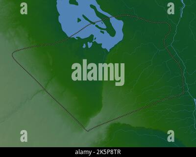 Karbala', province of Iraq. Colored elevation map with lakes and rivers ...