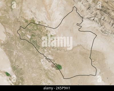 Wasit, province of Iraq. Low resolution satellite map. Locations of major cities of the region ...