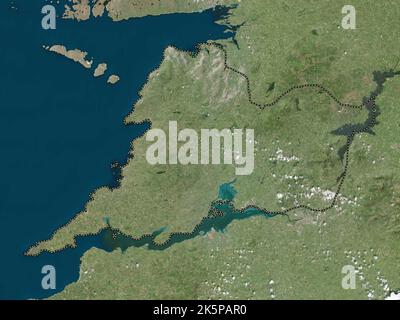 Clare, county of Ireland. Low resolution satellite map. Locations and ...