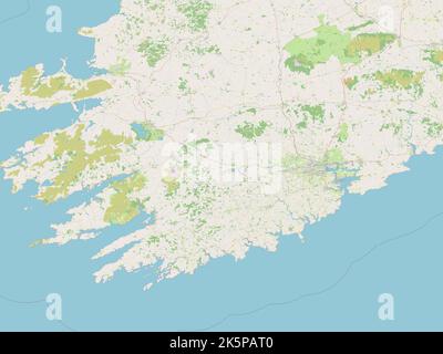 Cork, county of Ireland. Open Street Map. Locations and names of major ...