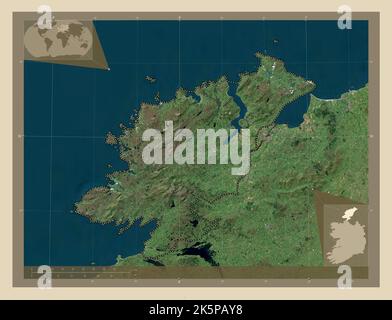 Donegal, county of Ireland. High resolution satellite map Stock Photo ...