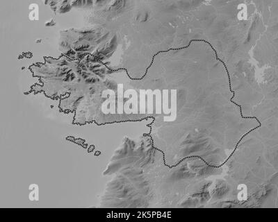Galway, county of Ireland. Elevation map colored in wiki style with ...