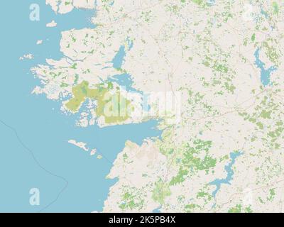 Galway, county of Ireland. Open Street Map. Locations and names of ...