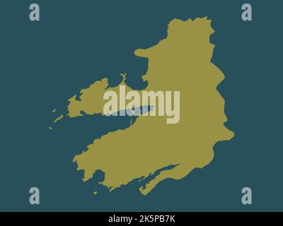 Kerry, county of Ireland. Solid color shape. Locations and names of ...