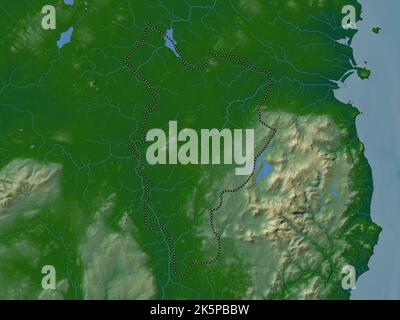 Kildare, county of Ireland. Elevation map colored in wiki style with ...