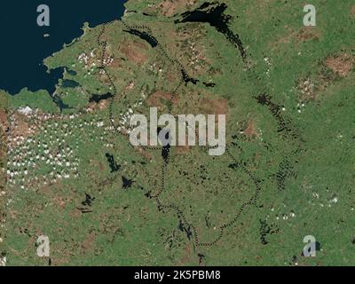 Leitrim, county of Ireland. High resolution satellite map. Corner ...
