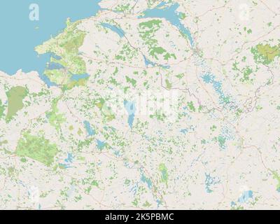 Leitrim, county of Ireland. Open Street Map. Locations of major cities ...