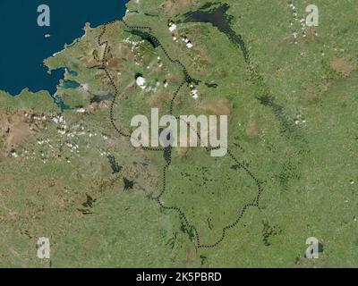 Leitrim, county of Ireland. Low resolution satellite map. Locations and ...
