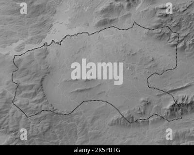 Limerick, county of Ireland. Grayscale elevation map with lakes and ...