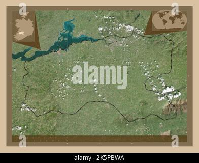 Limerick, county of Ireland. Low resolution satellite map. Locations ...