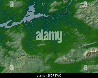 Limerick, county of Ireland. Colored elevation map with lakes and ...