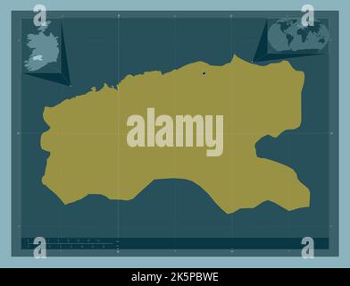 Limerick, county of Ireland. Solid color shape. Locations and names of ...
