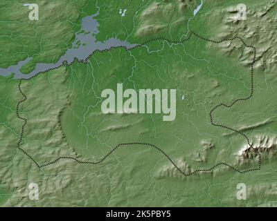 Limerick, county of Ireland. Colored elevation map with lakes and ...