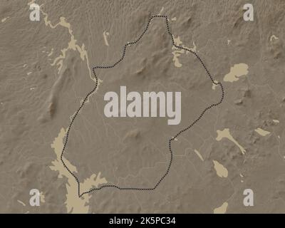 Longford, county of Ireland. Colored elevation map with lakes and ...