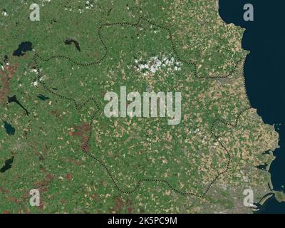Meath, county of Ireland. High resolution satellite map. Locations of ...