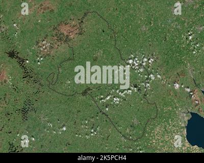 Monaghan, county of Ireland. High resolution satellite map. Locations ...