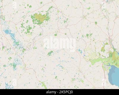 Monaghan, county of Ireland. Open Street Map. Locations of major cities ...