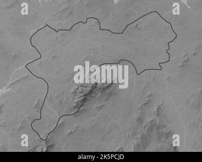 Offaly, county of Ireland. Grayscale elevation map with lakes and ...