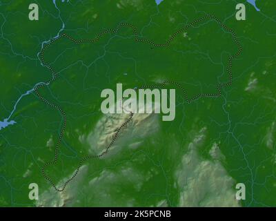 Offaly, county of Ireland. Colored elevation map with lakes and rivers ...