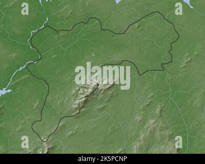 Offaly, county of Ireland. Colored elevation map with lakes and rivers ...