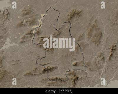 Tipperary, county of Ireland. Colored elevation map with lakes and ...