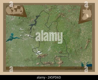 Tipperary, county of Ireland. Low resolution satellite map. Locations ...
