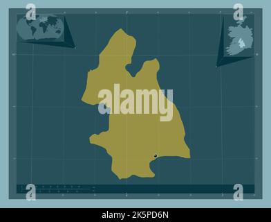 Tipperary, county of Ireland. Solid color shape. Locations and names of ...