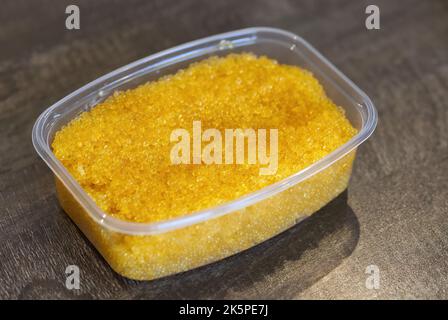 Pike caviar or roe in the bowl on wooden background Stock Photo - Alamy