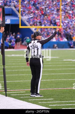 Down judge Robin DeLorenzo (134) during an NFL football game between ...