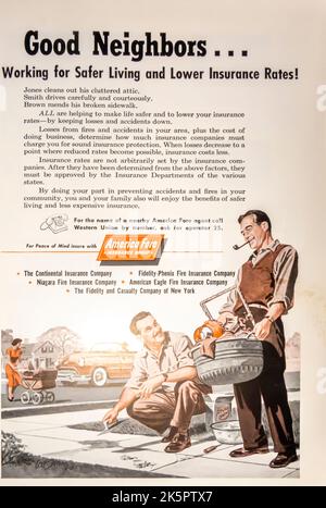 America Fore insurance advert in a Natgeo magazine June 1956 Stock ...