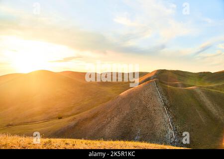 View of the Long Mountains Ridge. The beginning of the Ural mountains ...