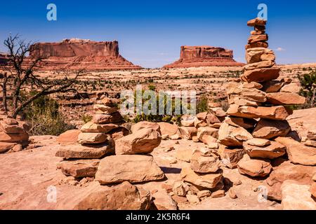 The Mittens, Buttes in Monument Valley at sunrise, Arizona and Utah ...