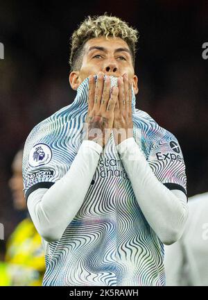 Roberto Firmino of Liverpool during the Premier League match at Anfield ...