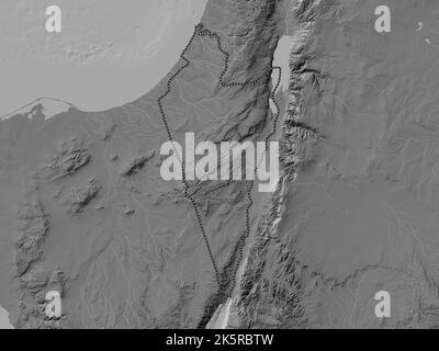 HaDarom, district of Israel. Elevation map colored in wiki style with ...
