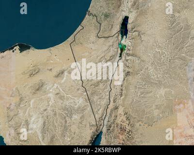 HaDarom, district of Israel. High resolution satellite map. Locations ...